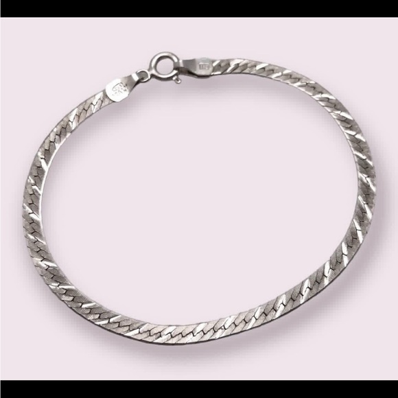 Jewelry | 7 Sterling Silver Herringbone Bracelet | Poshmark